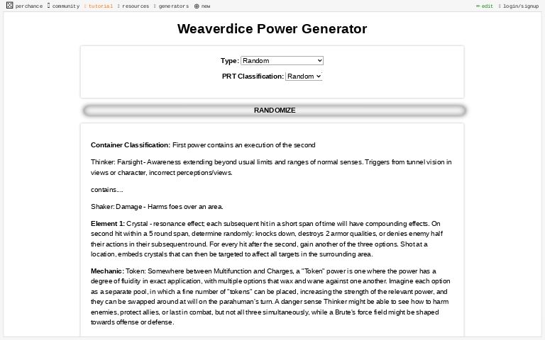 Weaverdice Power Generator