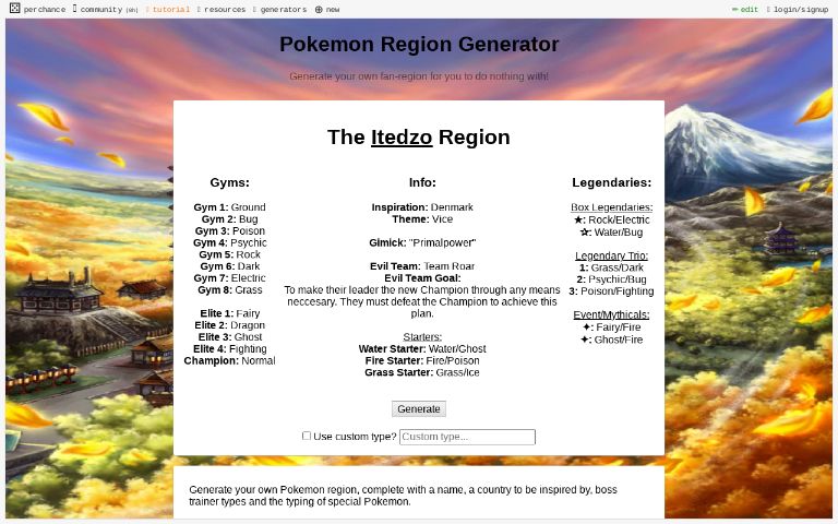 Pokemon Region Generator