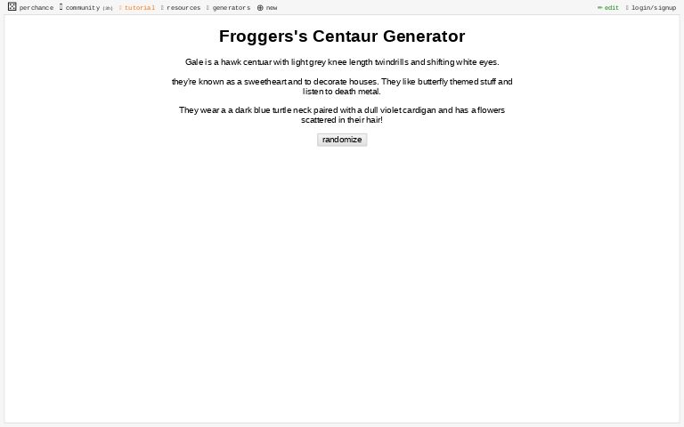 Froggers's Centaur Generator