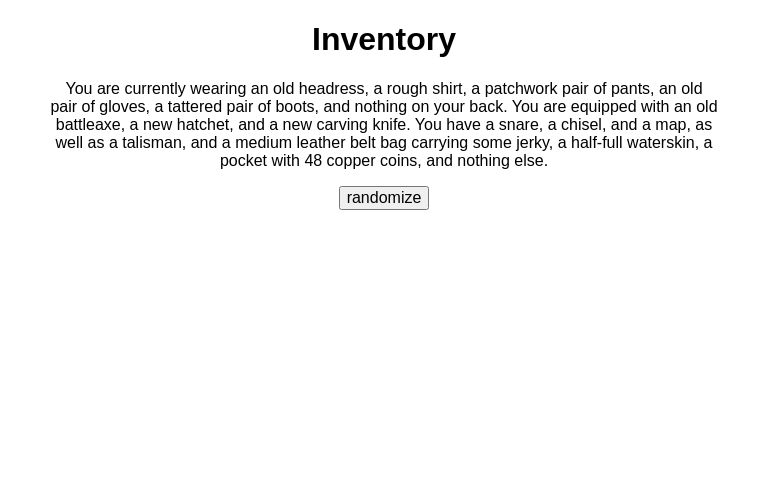 Inventory ― Perchance Generator