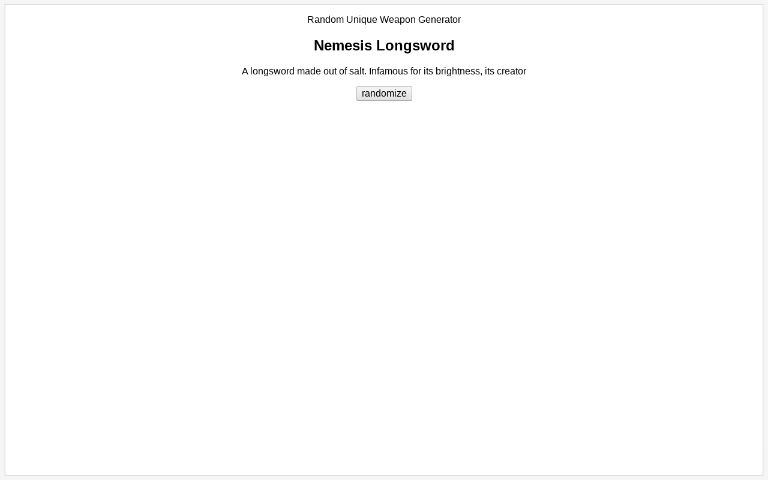 Nemesis Kunai ― Perchance Generator