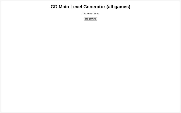 GD Main Level Generator (all games)