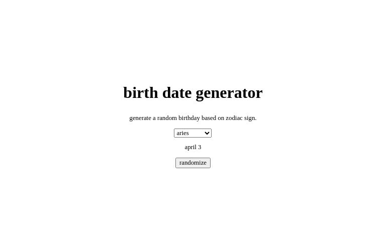 birth date generator