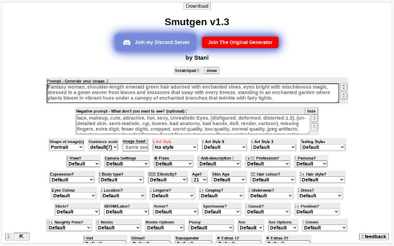 Smutgen v1.3 ― Perchance Generator