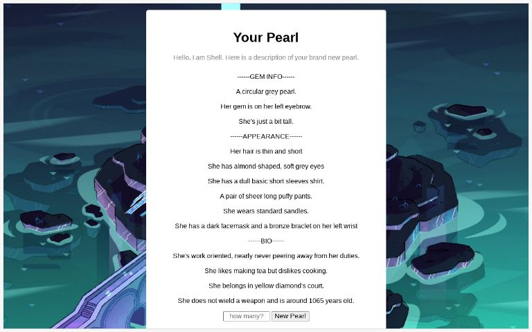 Your Pearl ― Perchance Generator