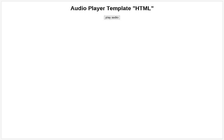 Audio Player Template "HTML" ― Perchance Generator