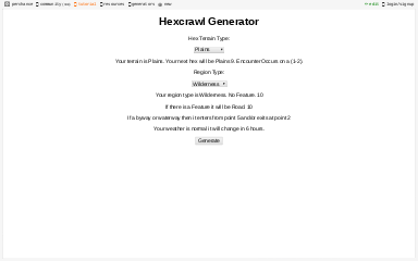 Hexcrawl Generator