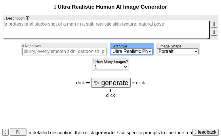 Ultra Realistic Human AI Image Generator