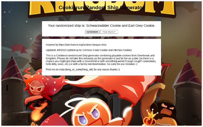Cookierun Random Ship Generator