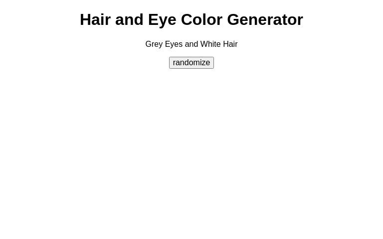 Hair and Eye Color Generator