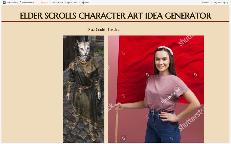 Elder Scrolls Character Art Idea Generator