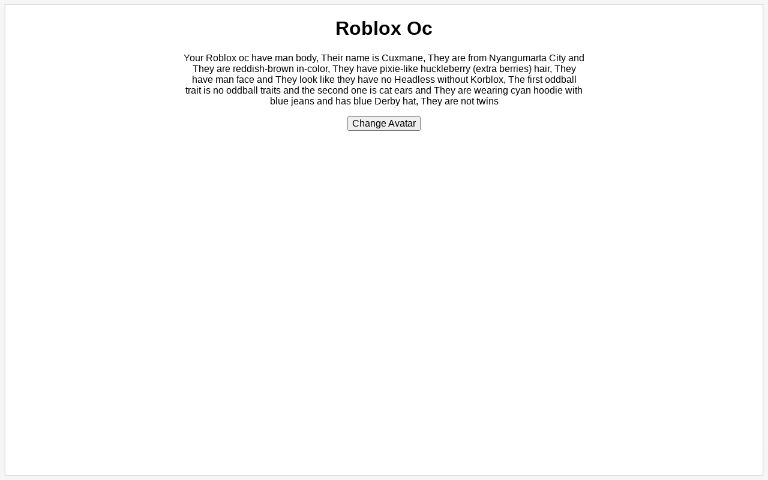 Roblox Oc ― Perchance Generator