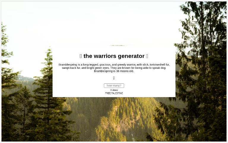 🐾 the warriors generator 🐾