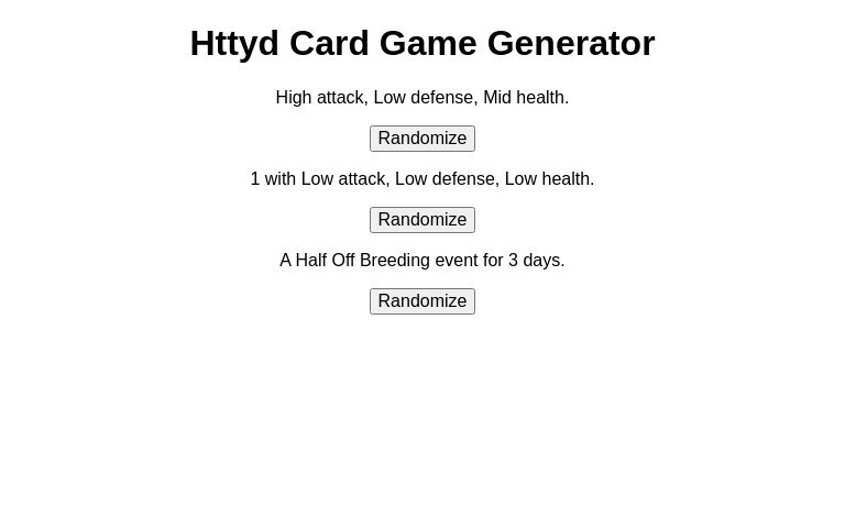 Httyd Card Game Generator