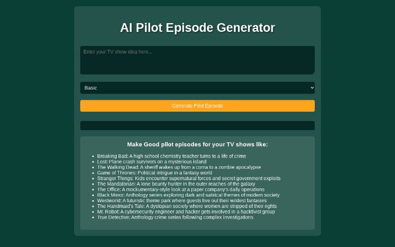AI Pilot Episode Generator