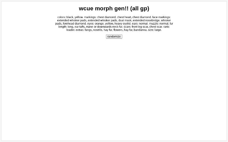 wcue morph gen!! (all gp) ― Perchance Generator
