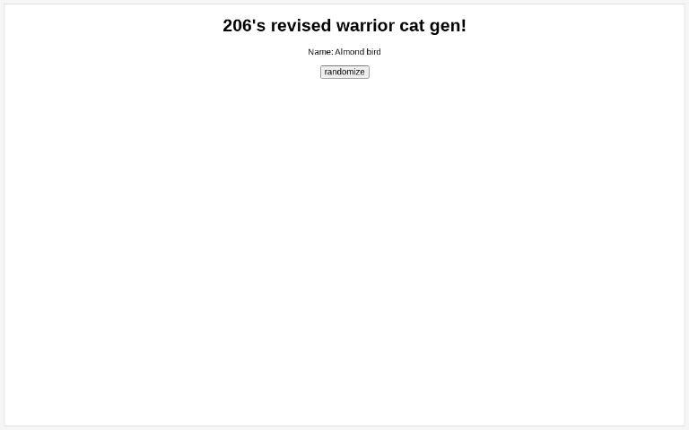 206's revised warrior cat gen!