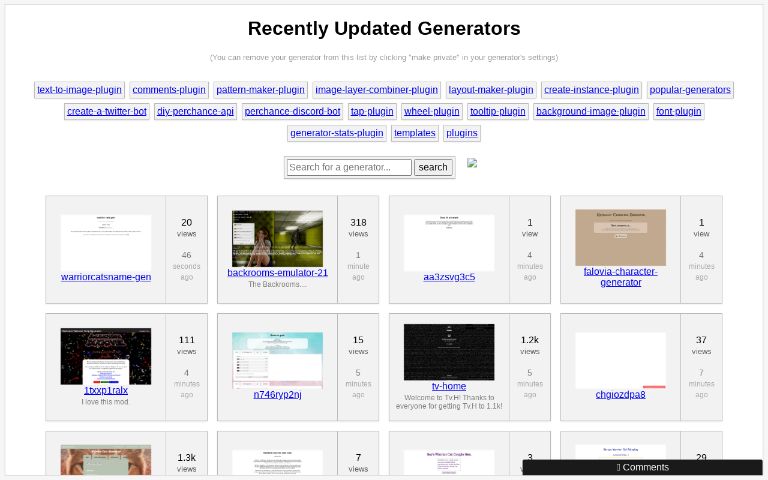 Recently Updated Generators