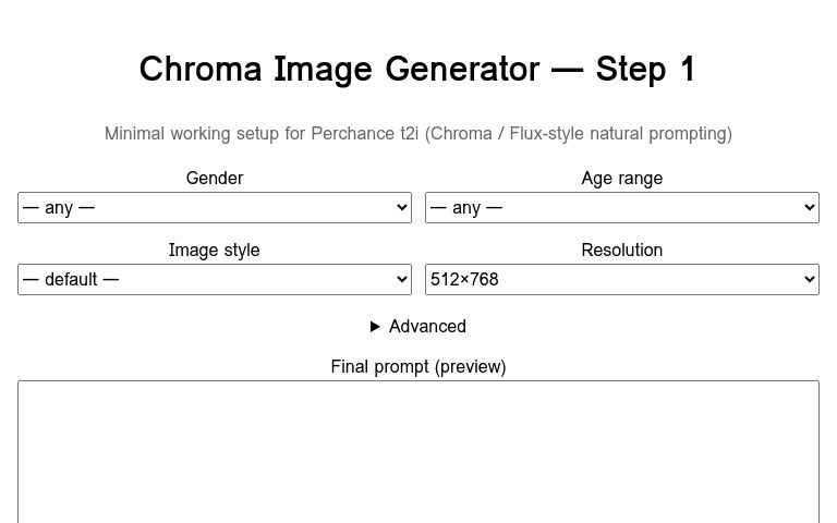 Chroma Image Generator — Step 1