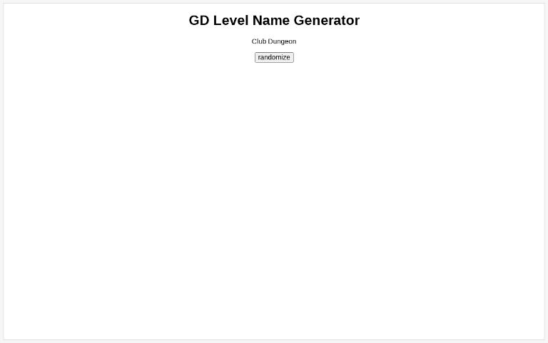 GD Level Name Generator