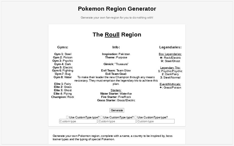 Pokemon Region Generator