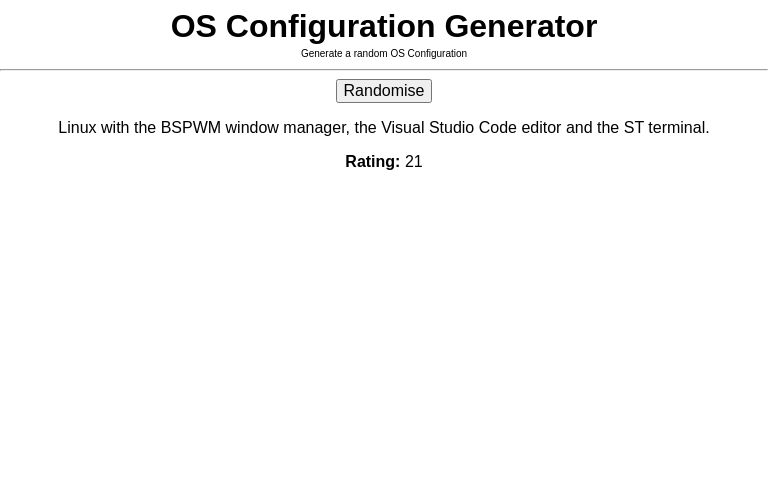 OS Configuration Generator