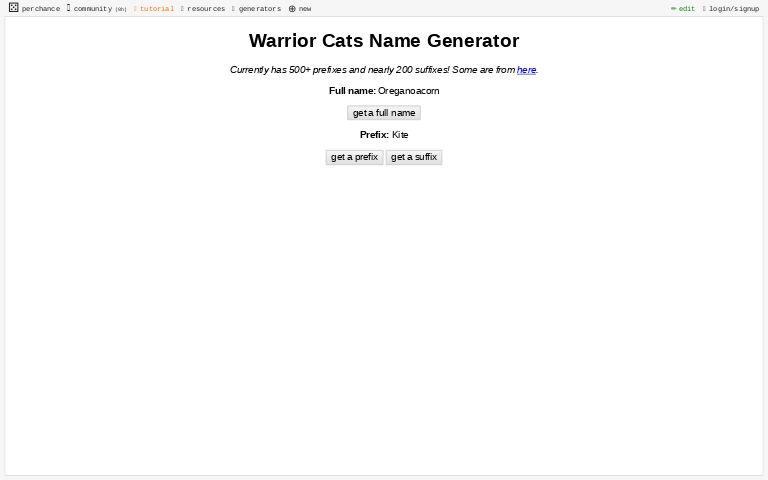 Warrior Cats Name Generator
