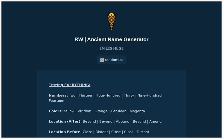 RW | Ancient Name Generator