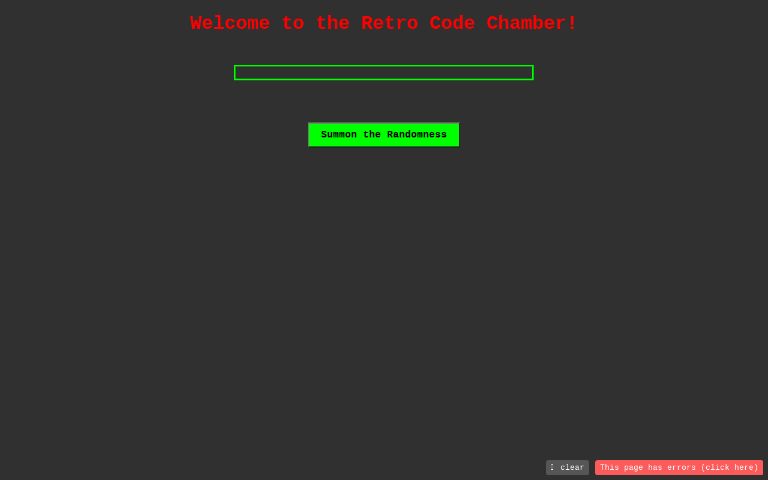 Welcome to the Retro Code Chamber! ― Perchance Generator