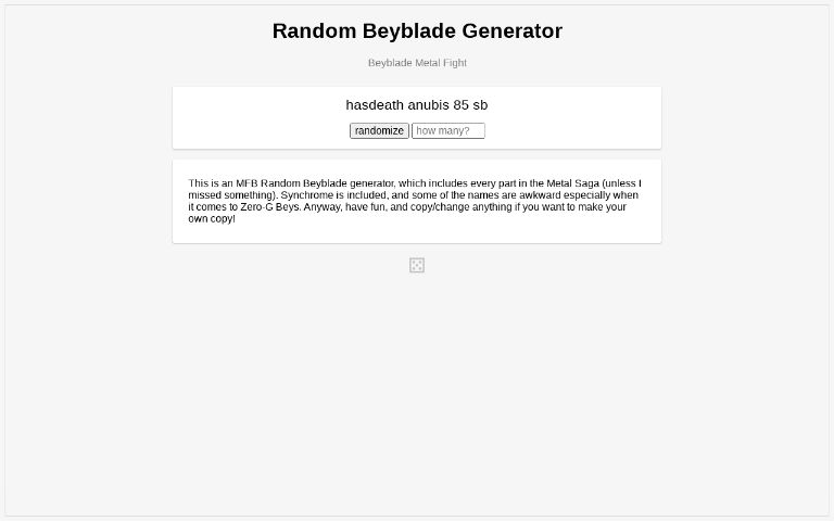 Random Beyblade Generator