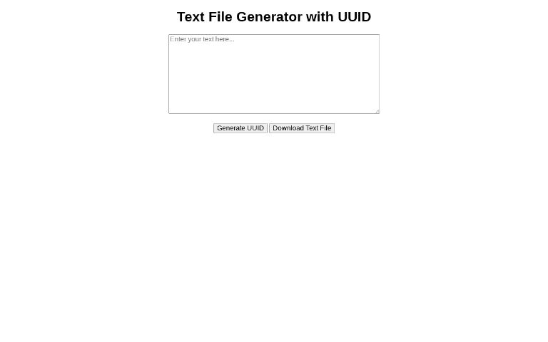Text File Generator with UUID