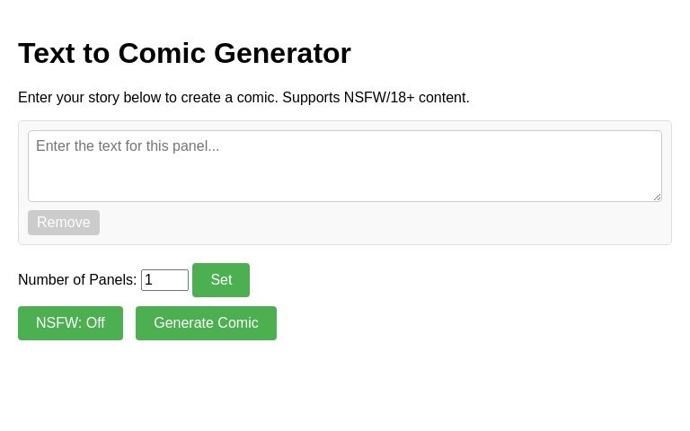Text to Comic Generator