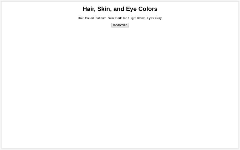 Hair, Skin, and Eye Colors ― Perchance Generator