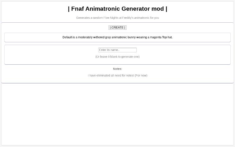 Fnaf Animatronic Generator mod