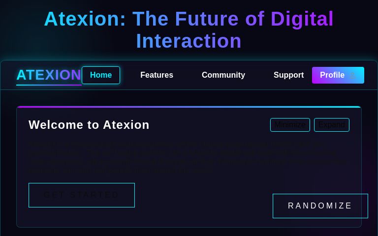 Atexion: The Future of Digital Interaction ― Perchance Generator
