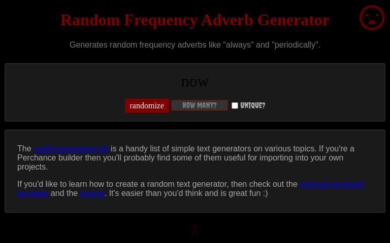 Random Frequency Adverb Generator