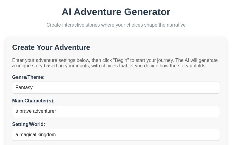 AI Adventure Generator