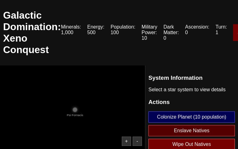Galactic Domination: Xeno Conquest ― Perchance Generator