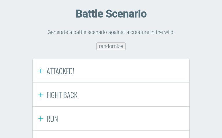 Battle Scenario ― Perchance Generator