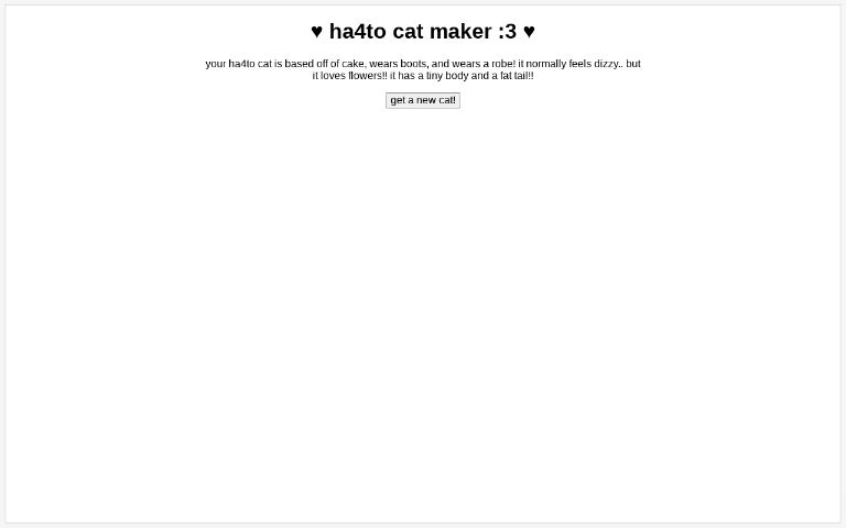 ♥ ha4to cat maker :3 ♥ ― Perchance Generator