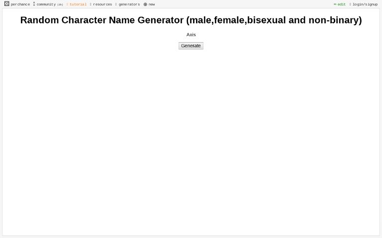 Random Character Name Generator (male,female,bisexual and non-binary)