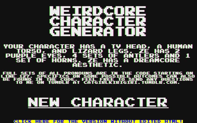 Weirdcore Character Generator