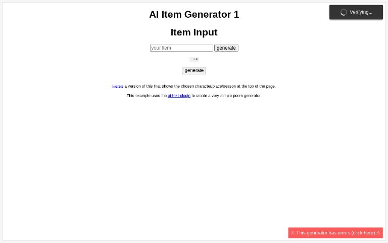 AI Item Generator 1