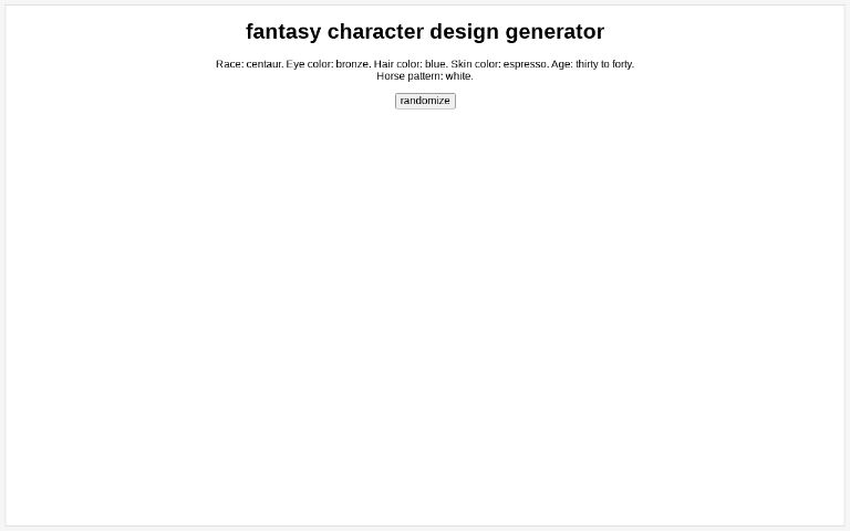 fantasy character design generator