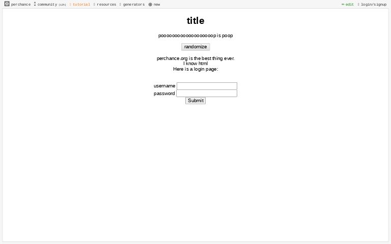 title ― Perchance Generator