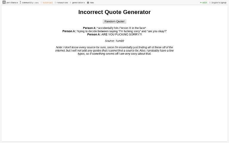 Incorrect Quote Generator