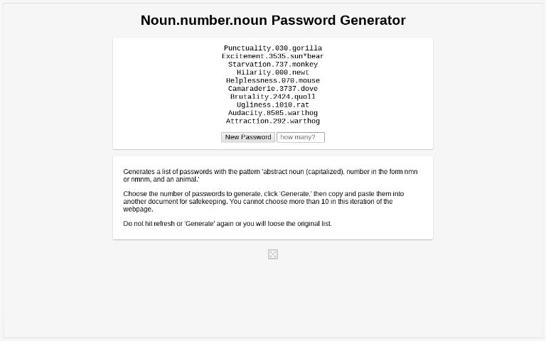 Noun.number.noun Password Generator