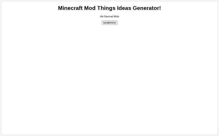 Minecraft Mod Things Ideas Generator!