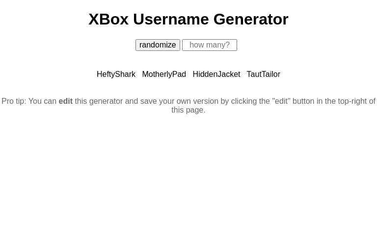 XBox Username Generator