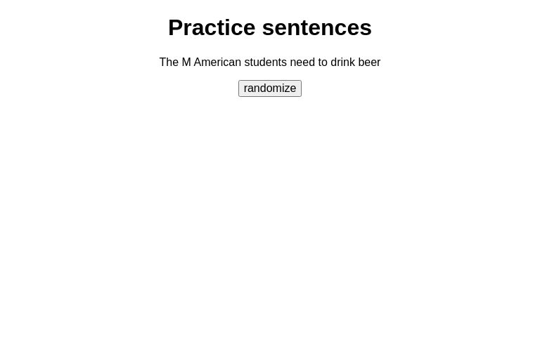 Practice sentences ― Perchance Generator